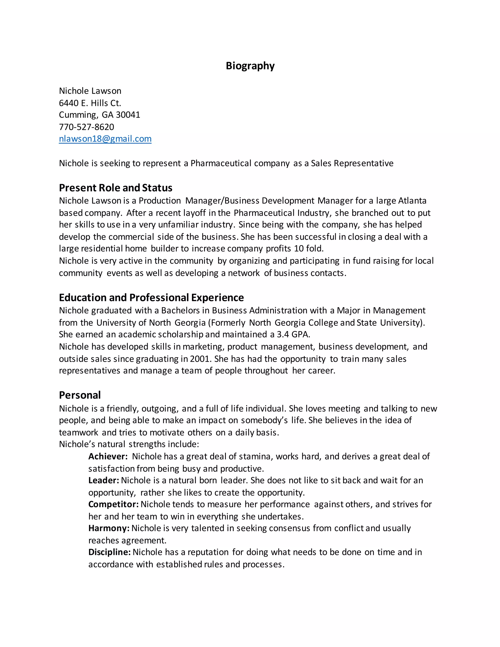 Nichole Lawson-Biography | DOCX