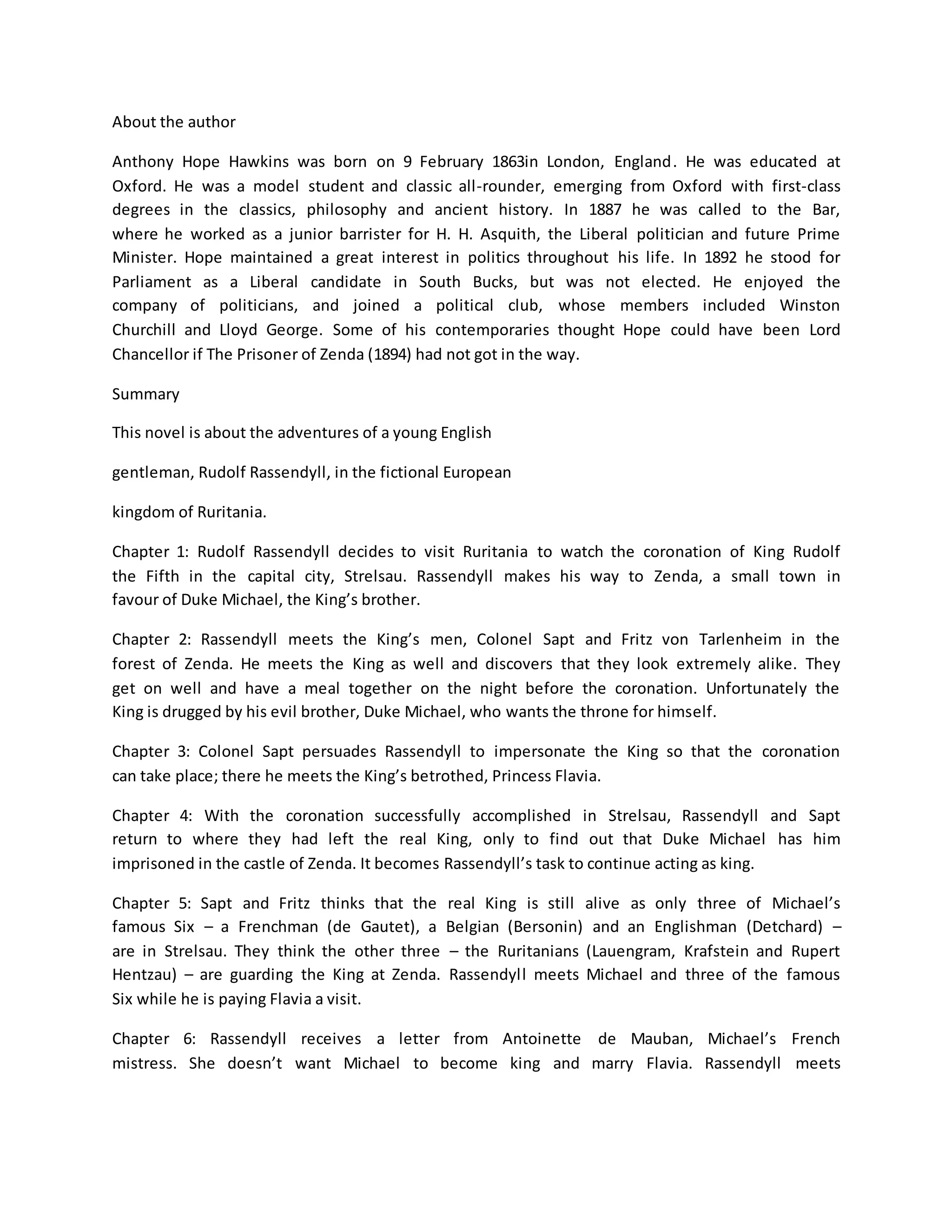 Prisoner of zenda | DOCX