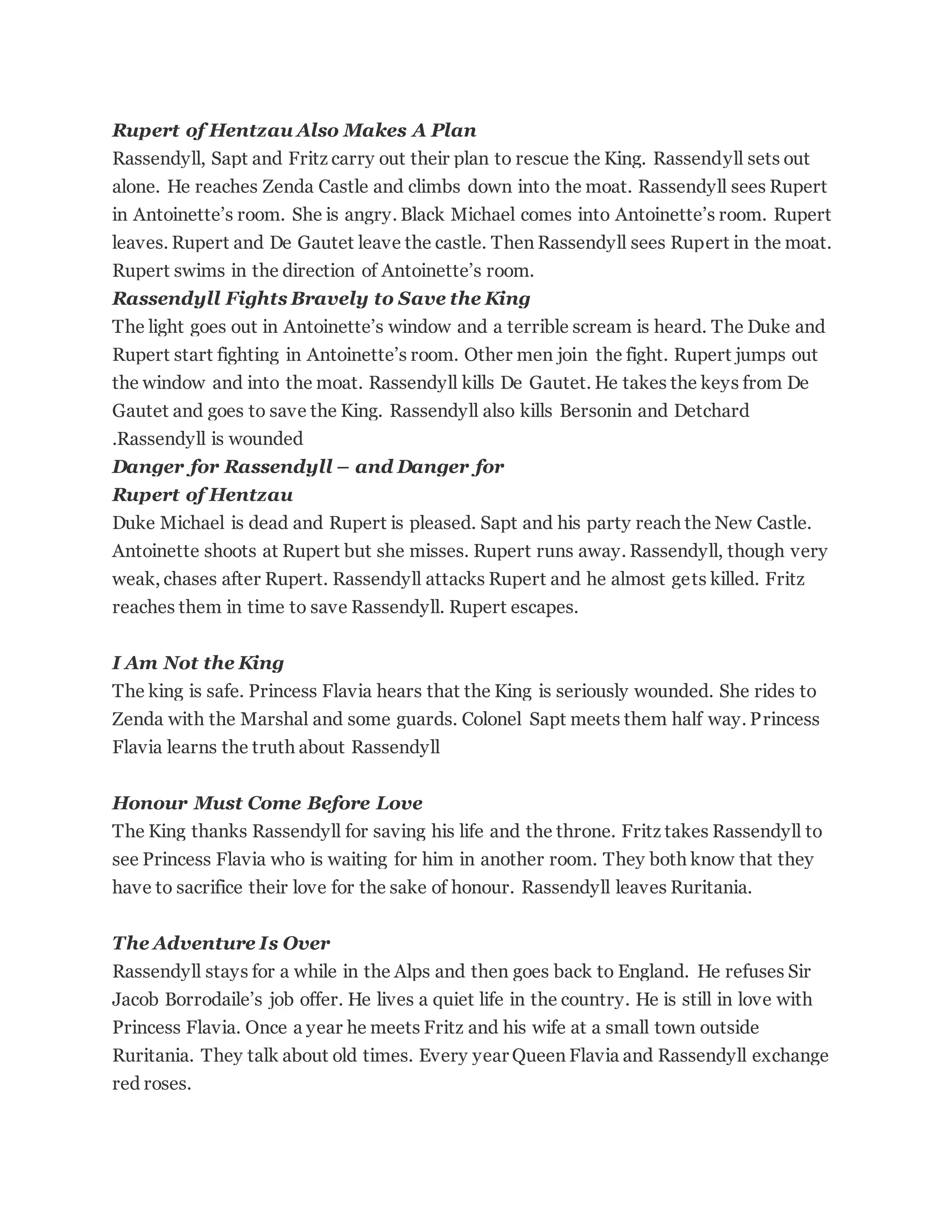 Prisoner of zenda | DOCX