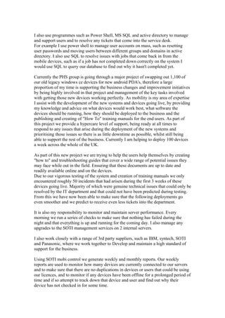 Personal Statement | DOC | Operating Systems | Computer Software and ...