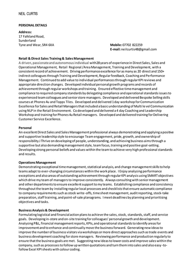 CV - Neil Curtis | PDF