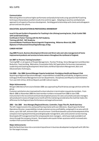 CV - Neil Curtis | PDF