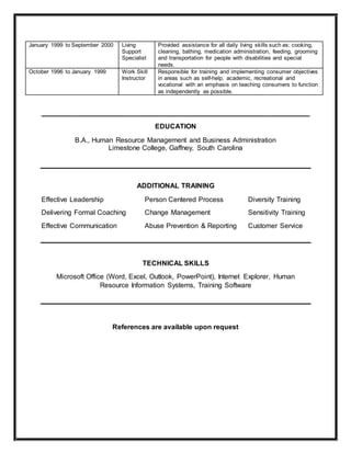 Addington, Lisa (resume) | DOCX