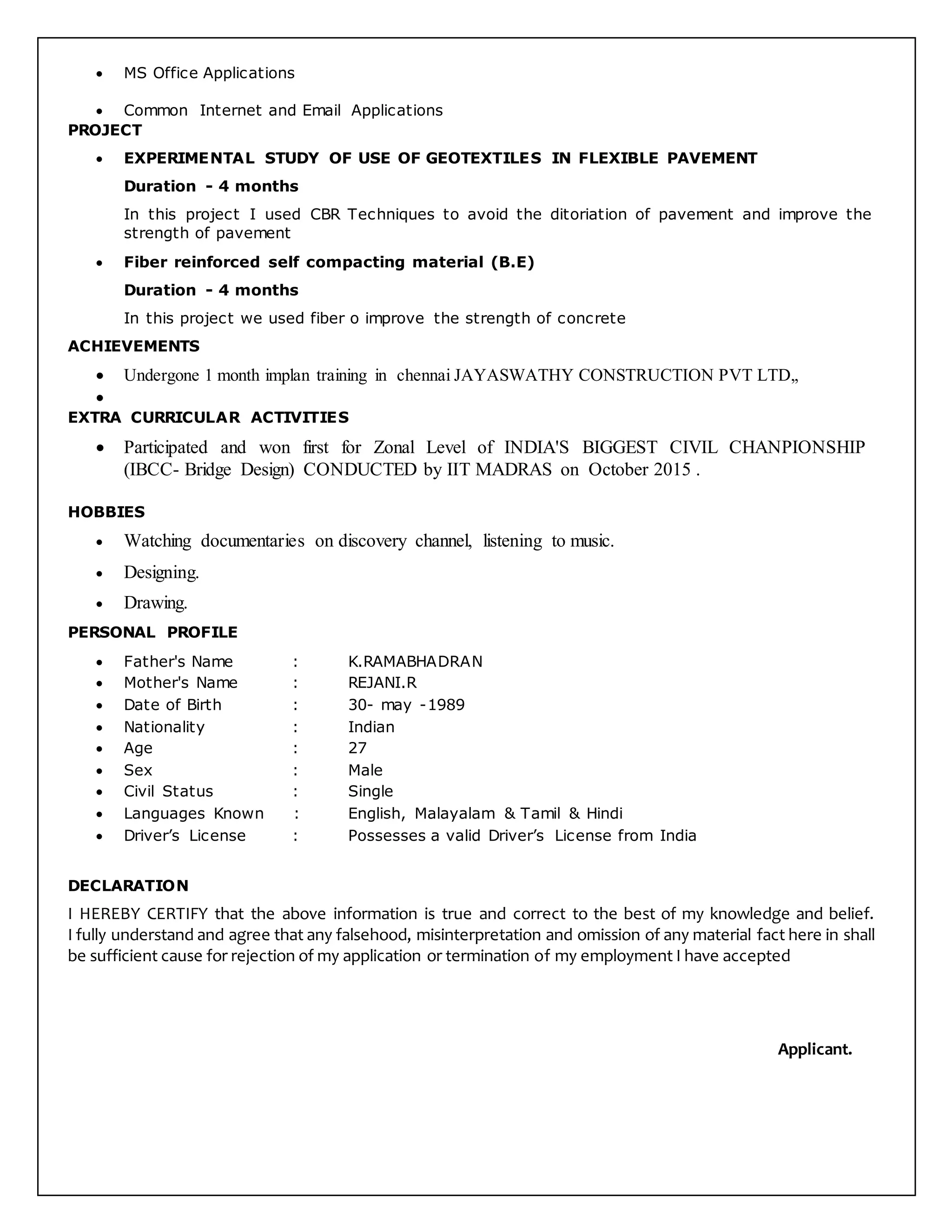 ANOOP CV SITE ENGR | DOCX