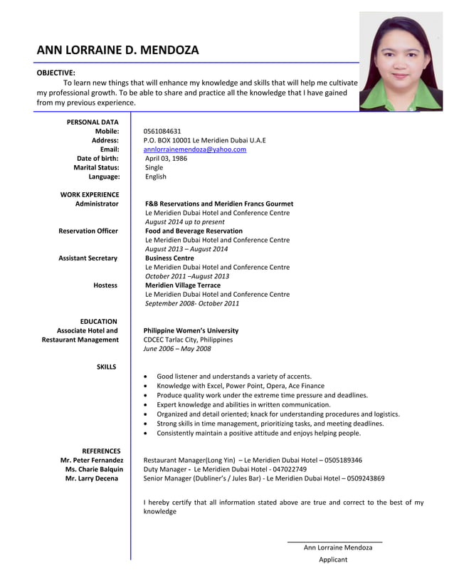 ANN LORRAINE MENDOZA CV | PDF