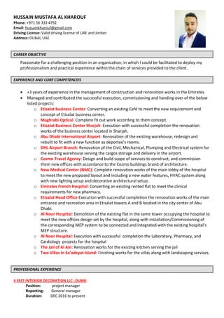 HUSSAIN KHAROUF CV (1) | PDF