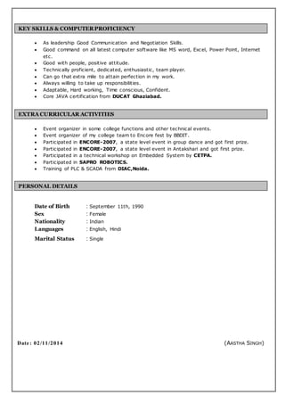 asthasinghResume-1 | DOCX | Civil Engineering Industry | Industries