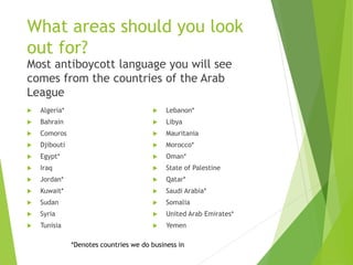Anti-Boycott Compliance | PPTX