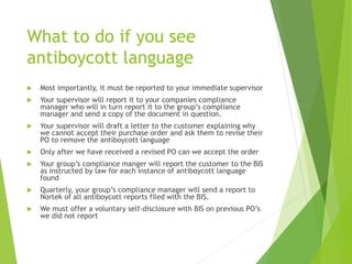 Anti-Boycott Compliance | PPTX