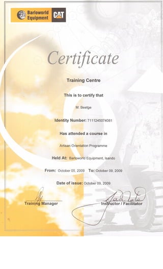 M Beetge - 10. Radiation Safety Training Course | PDF