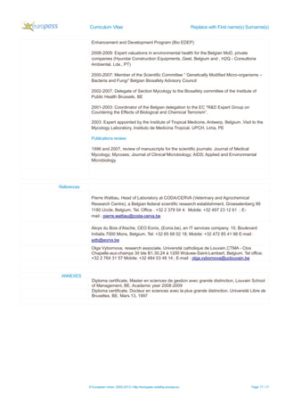 PAFonteyne_ExtendedCV_2015 | PDF | Business | Business and Finance