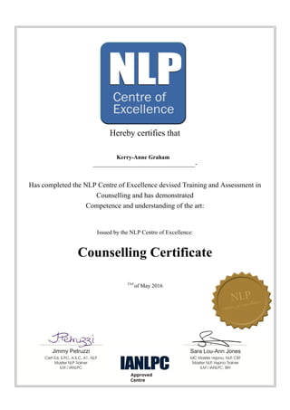 Counselling Certificate | PDF