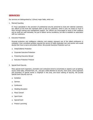 Bussines Profile P1 Force Security Event | PDF