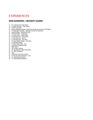 Bussines Profile P1 Force Security Event | PDF
