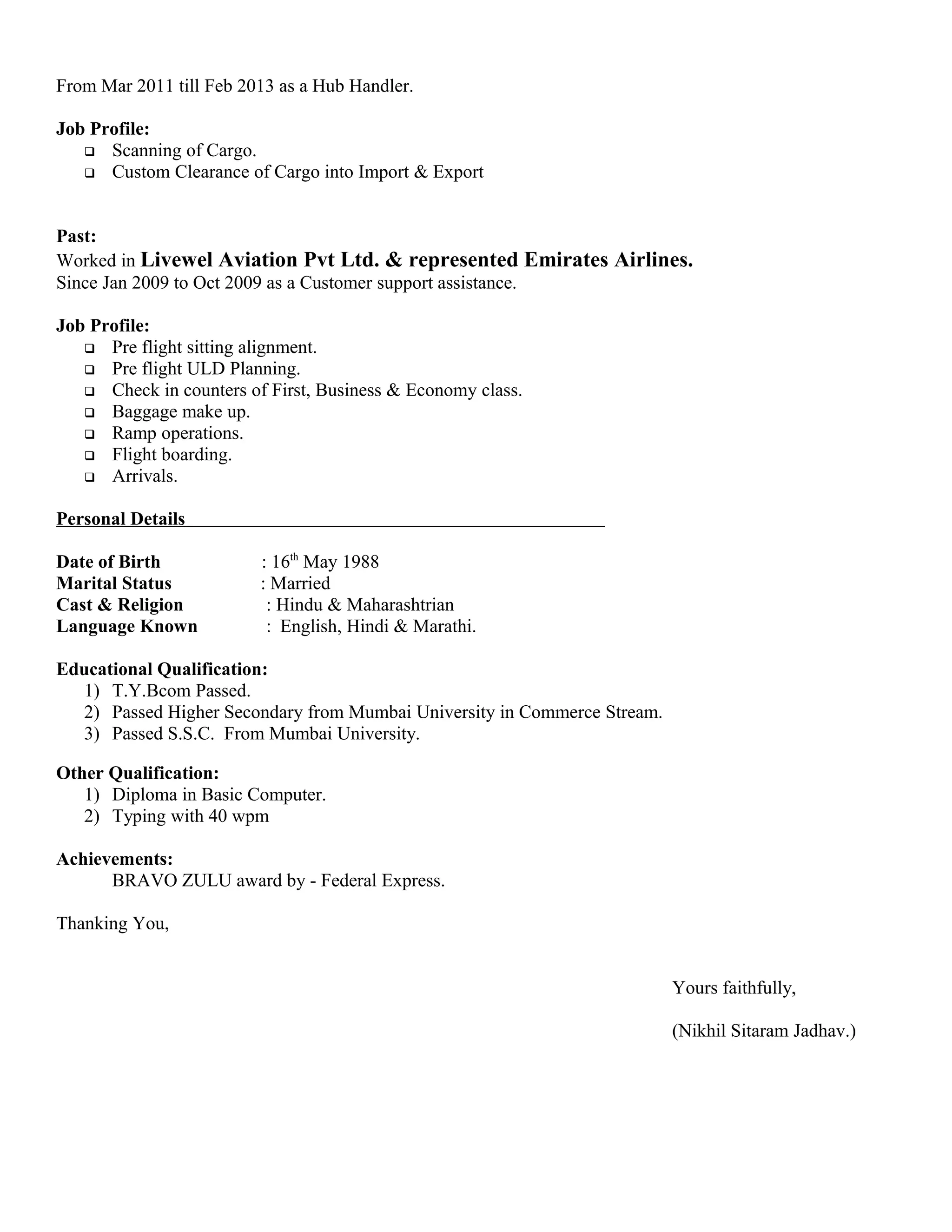Resume Nikhil New | PDF