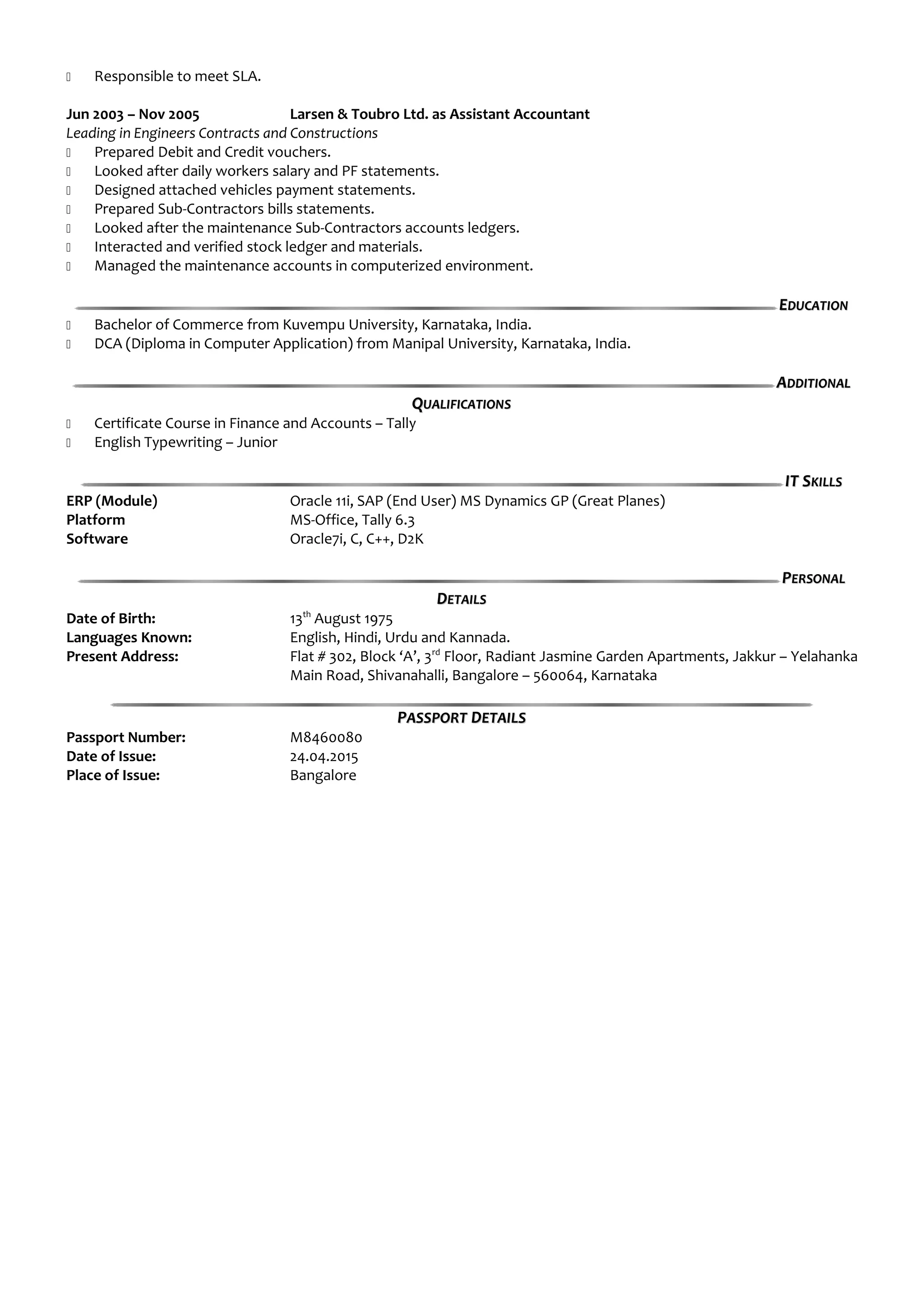 Resume - Basha | DOC | Business Accounting & Finance | Business