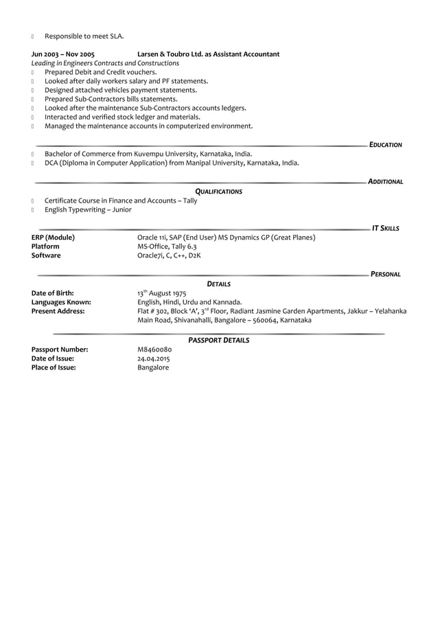 Resume - Basha | DOC | Business Accounting & Finance | Business