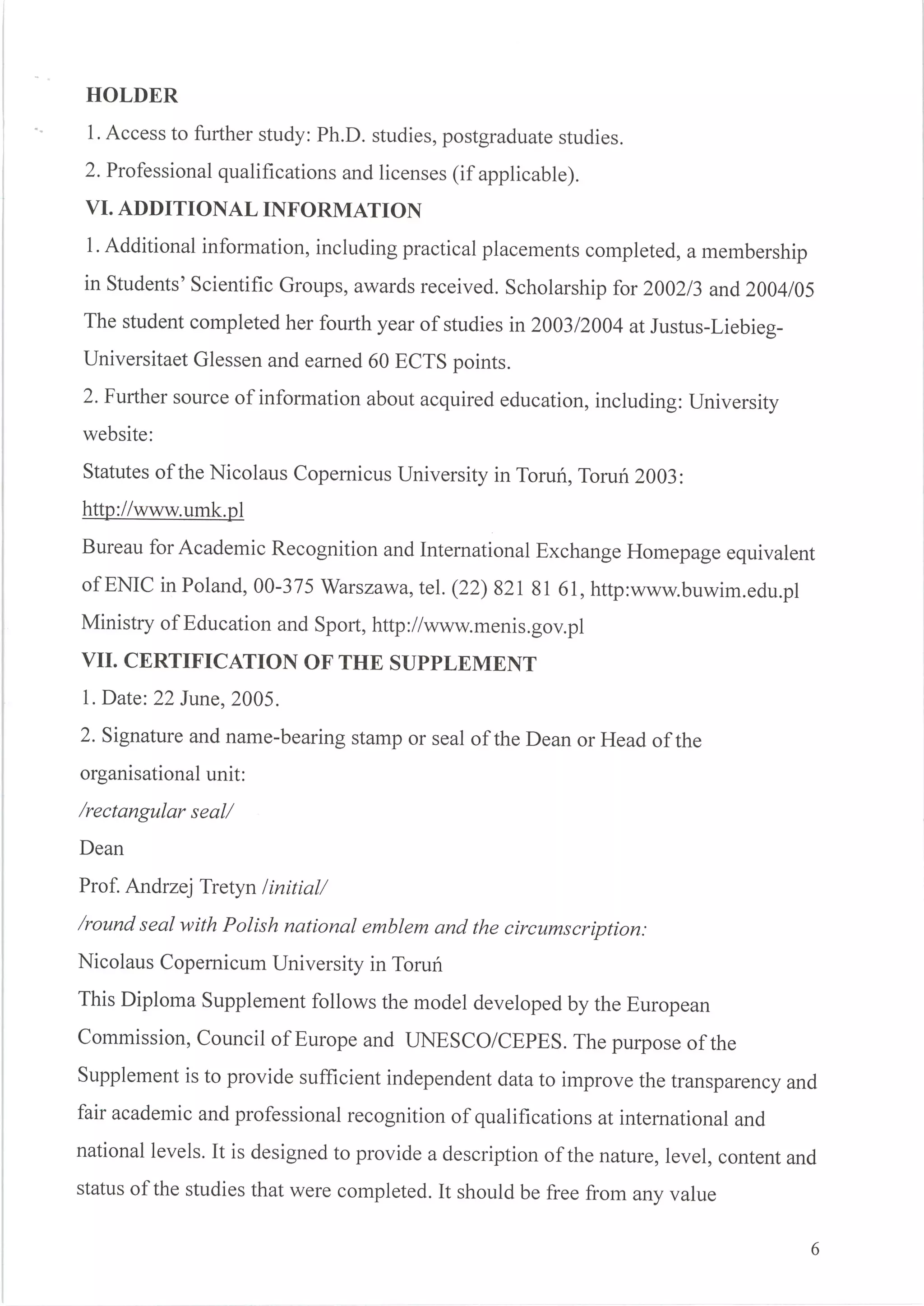 MSc Transcript and diploma (tanslation from Polish) | PDF