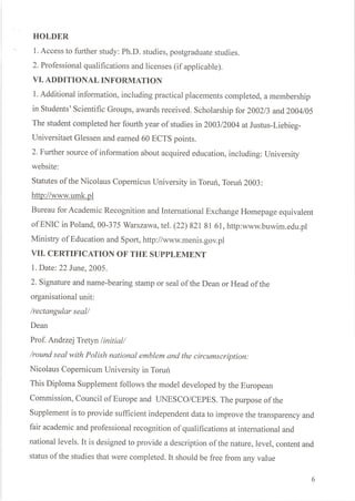 MSc Transcript and diploma (tanslation from Polish) | PDF