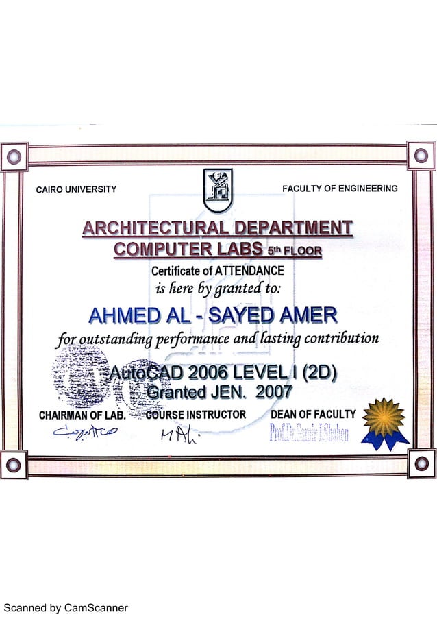 AUTOCAD 2006 Certificate | PDF