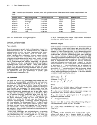 Line x tester analysis across locations and years in Sudanese x exotic ...