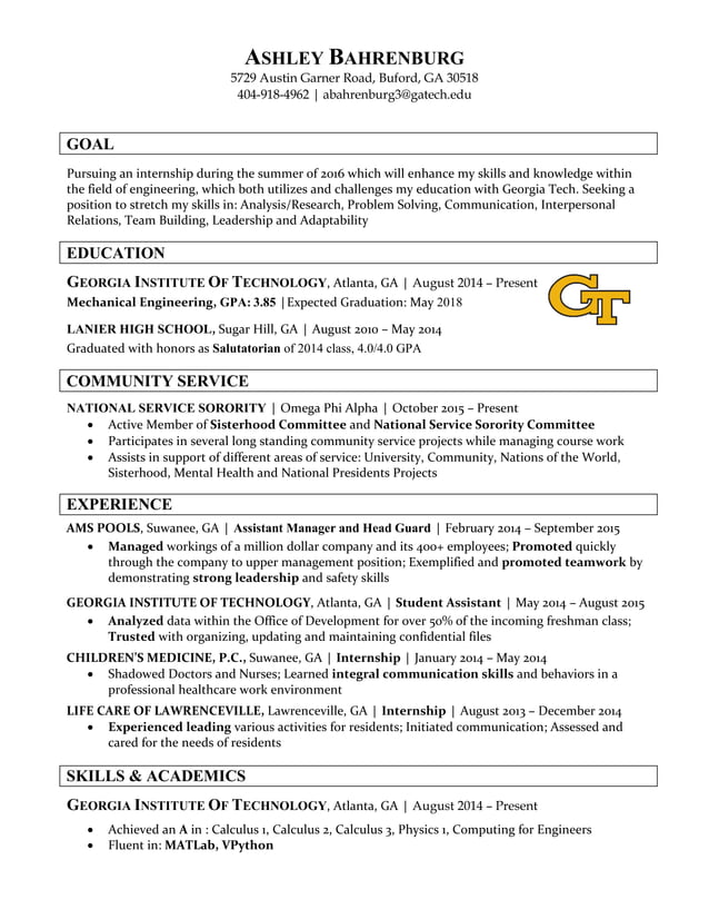 NEWEST resume- Internship | PDF