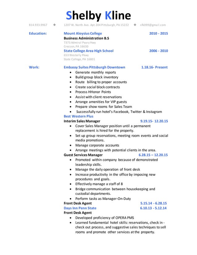 Shelby Kline Resume | PDF