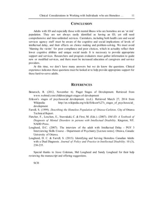 NOVA Chapter Clinical Considerations ID Homeless and MI | PDF