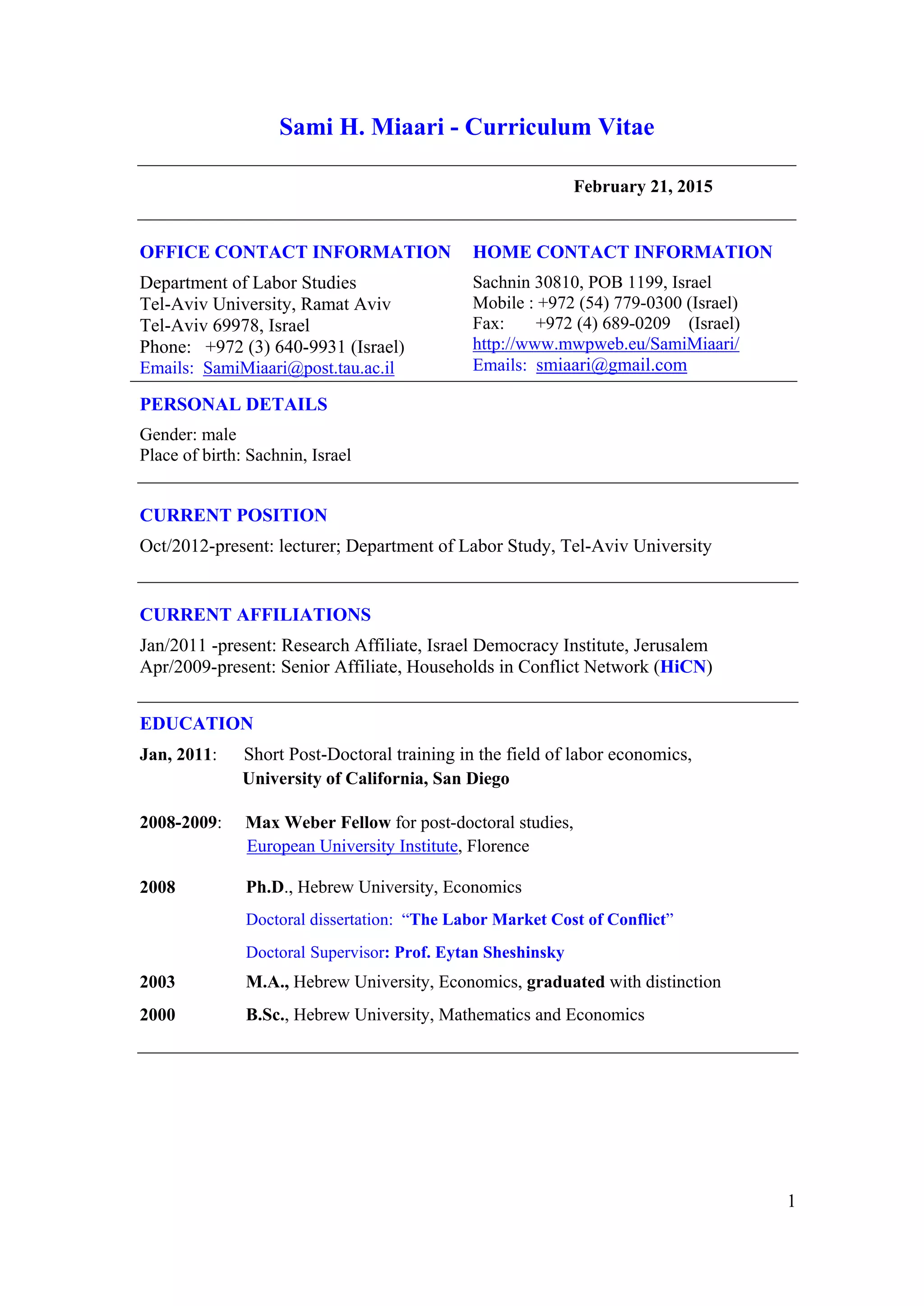 Sami H. Miaari_Prof | PDF