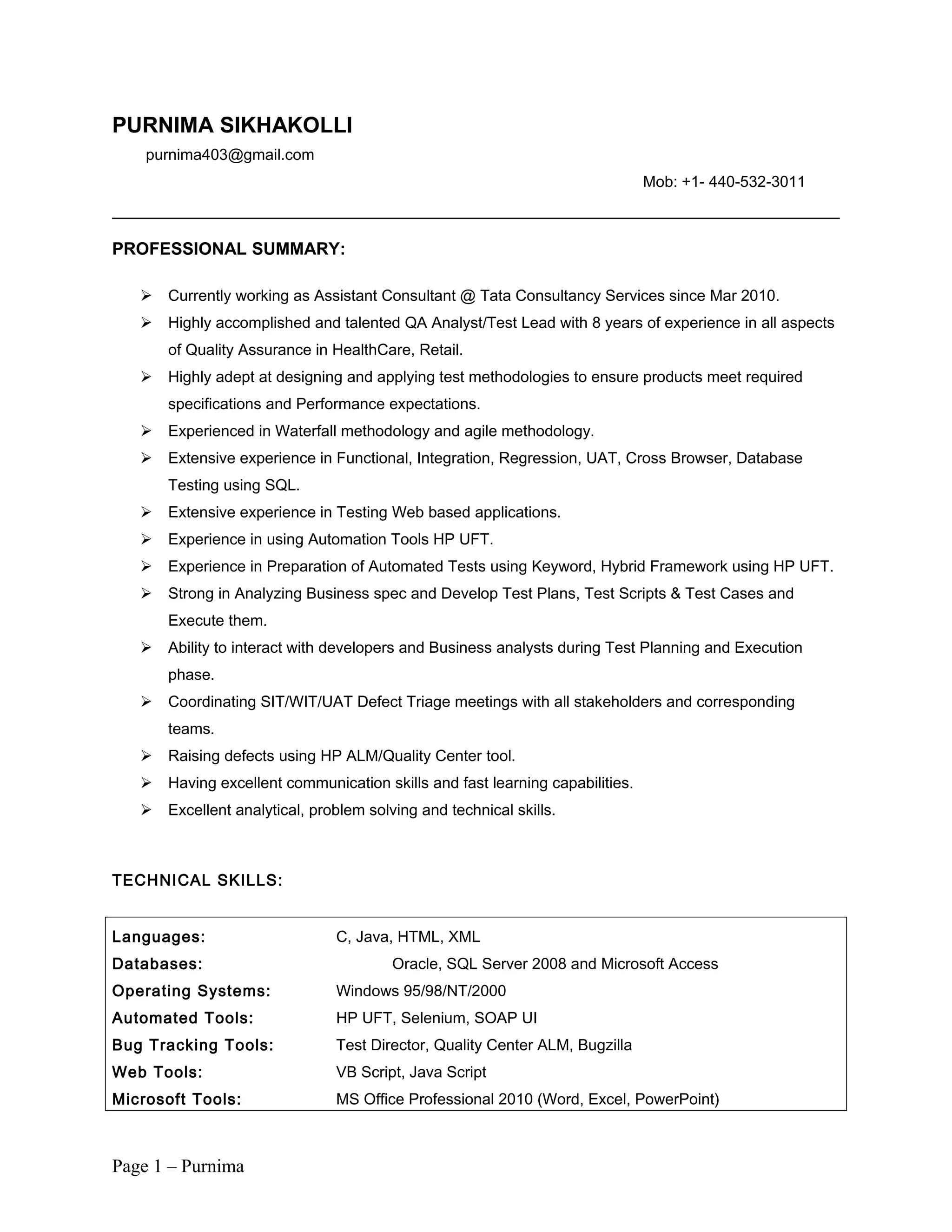 PurnimaSikhakolli_Resume | DOC
