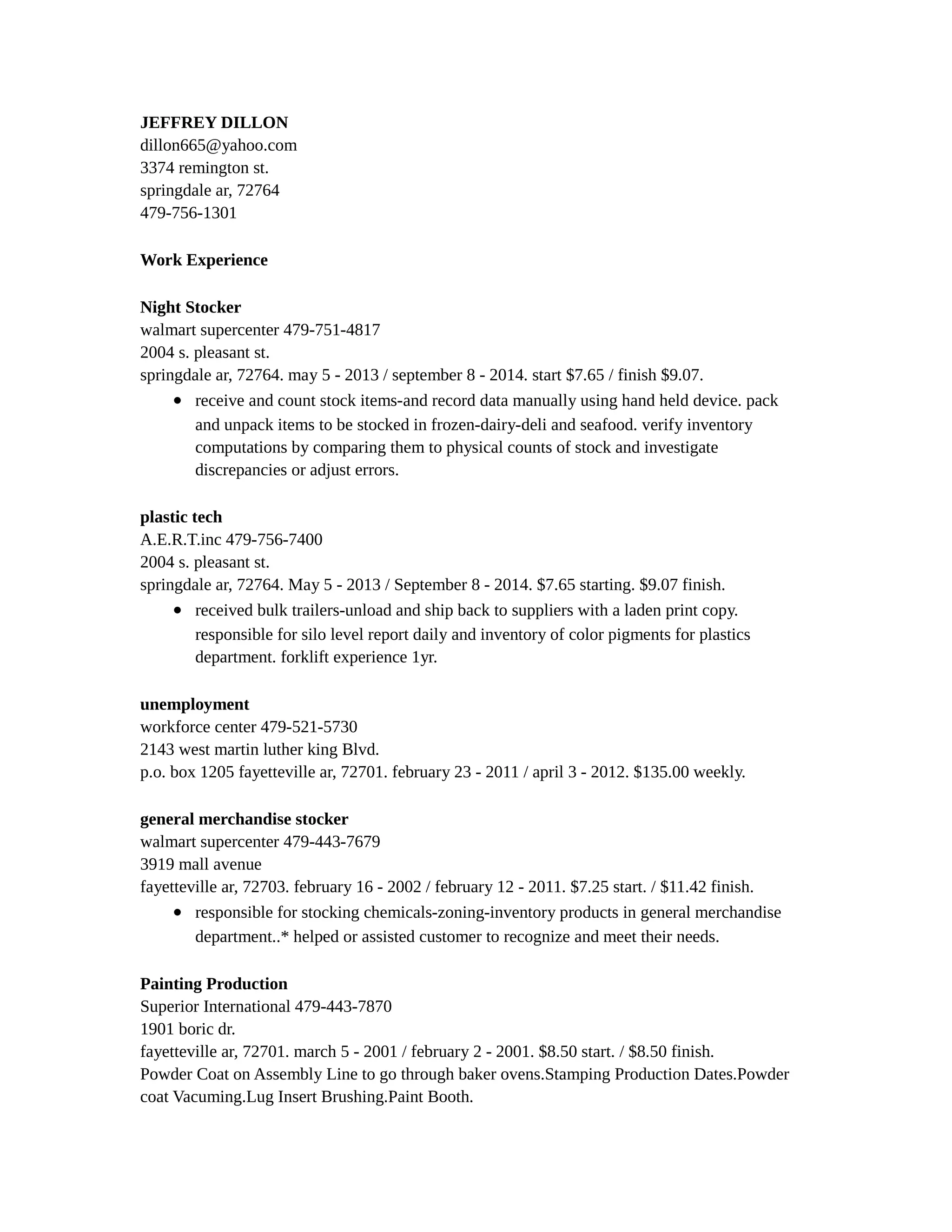 jeffrey dillon resume | RTF