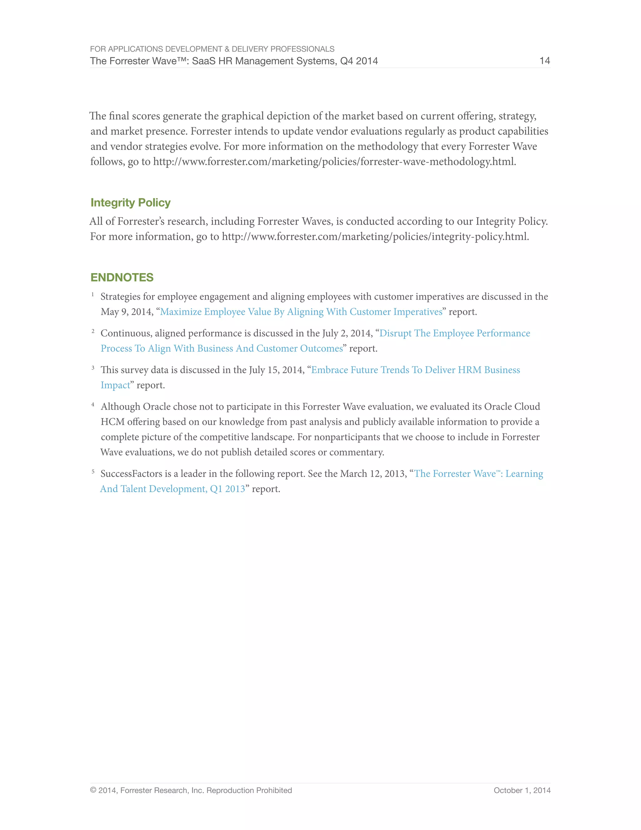 magic quadrant - Forrester - HCM (10.3.14) | PDF