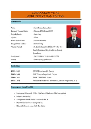 CV, Ijazah, Transkip | PDF