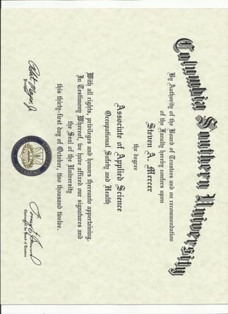 A.A.S. Degree in Occupational Safety and Health | PDF