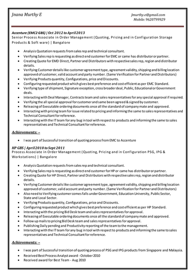 Jnana Murthy E OM- Resume | DOCX | Computer Software and Applications | Computing