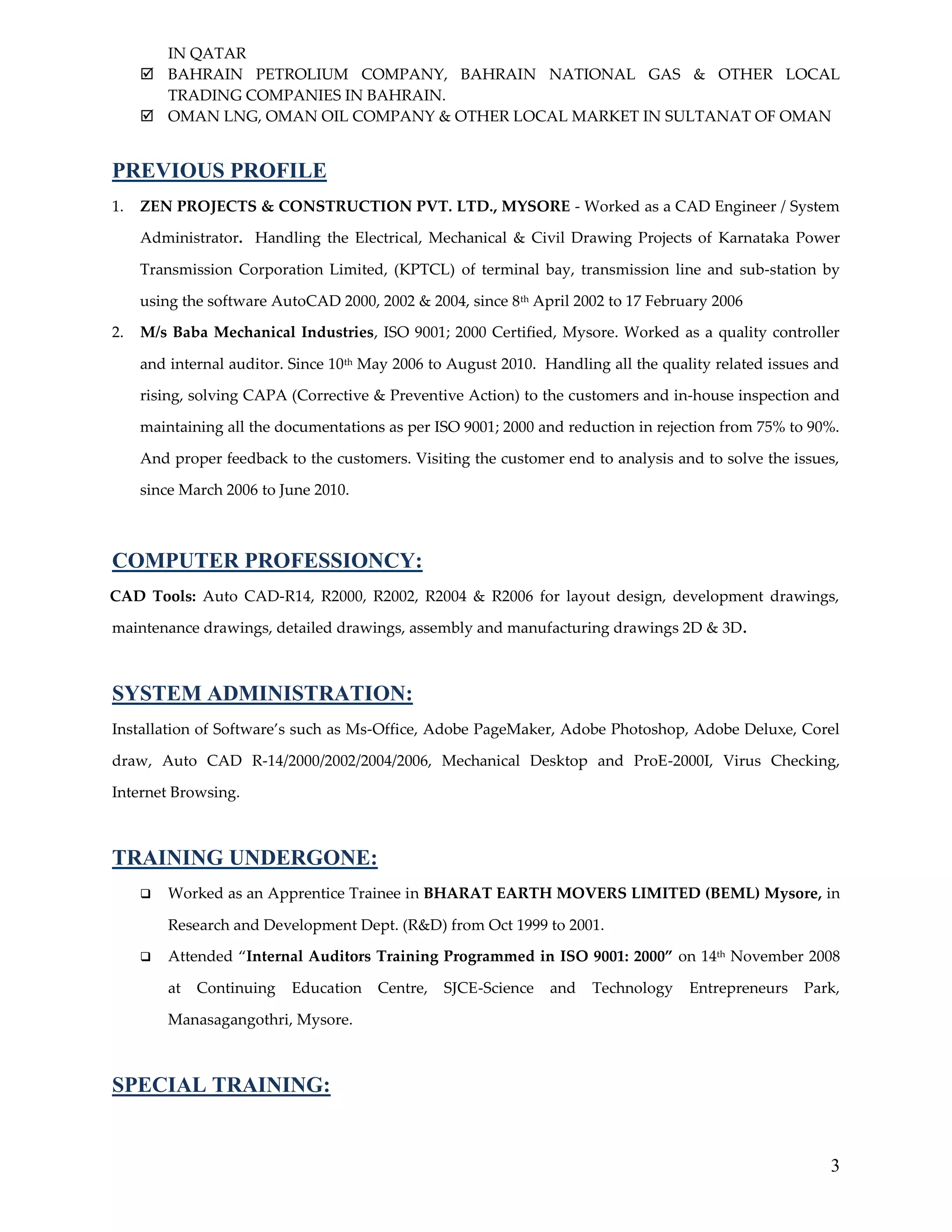 asif resume July 2016. | PDF