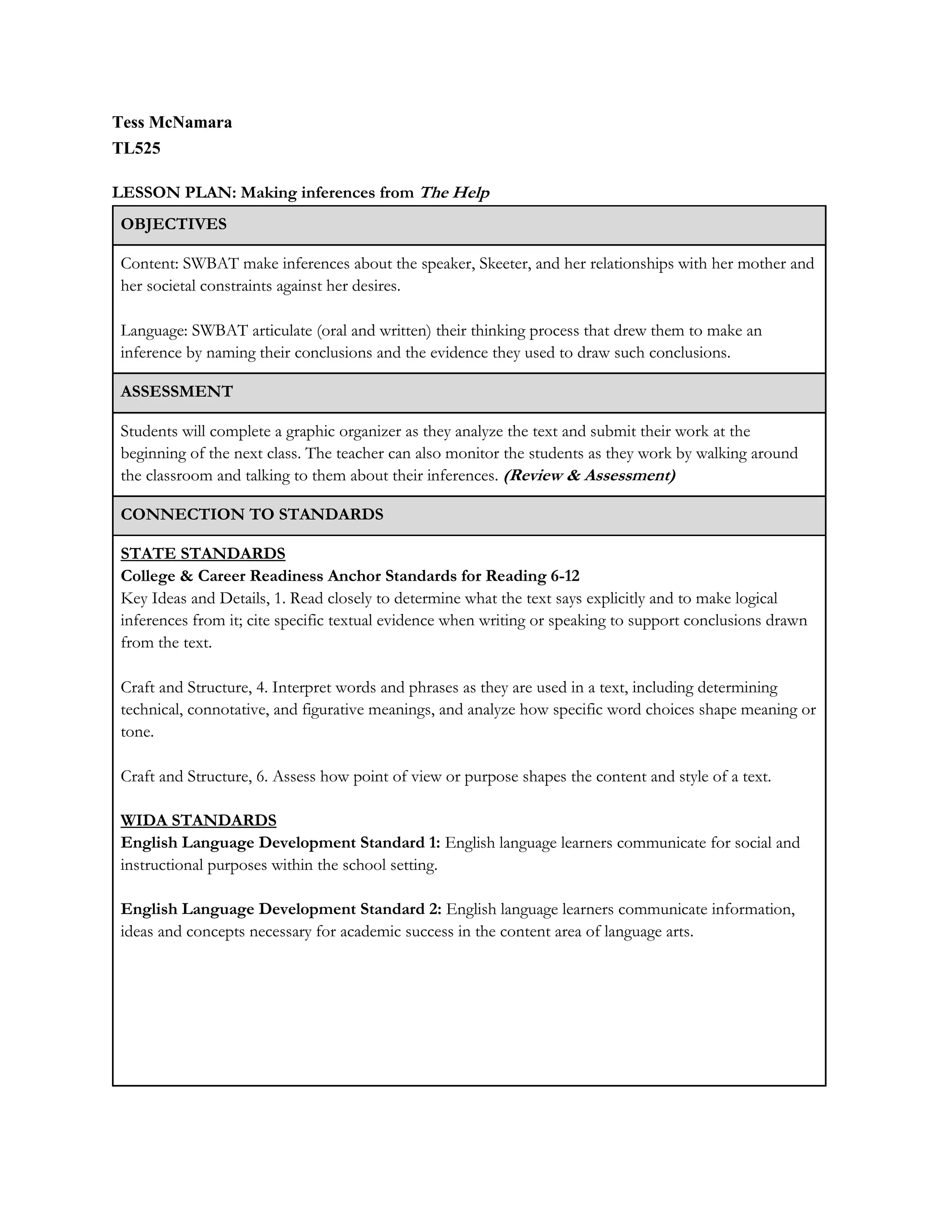 Lesson Plan 1 - Making Inferences | PDF