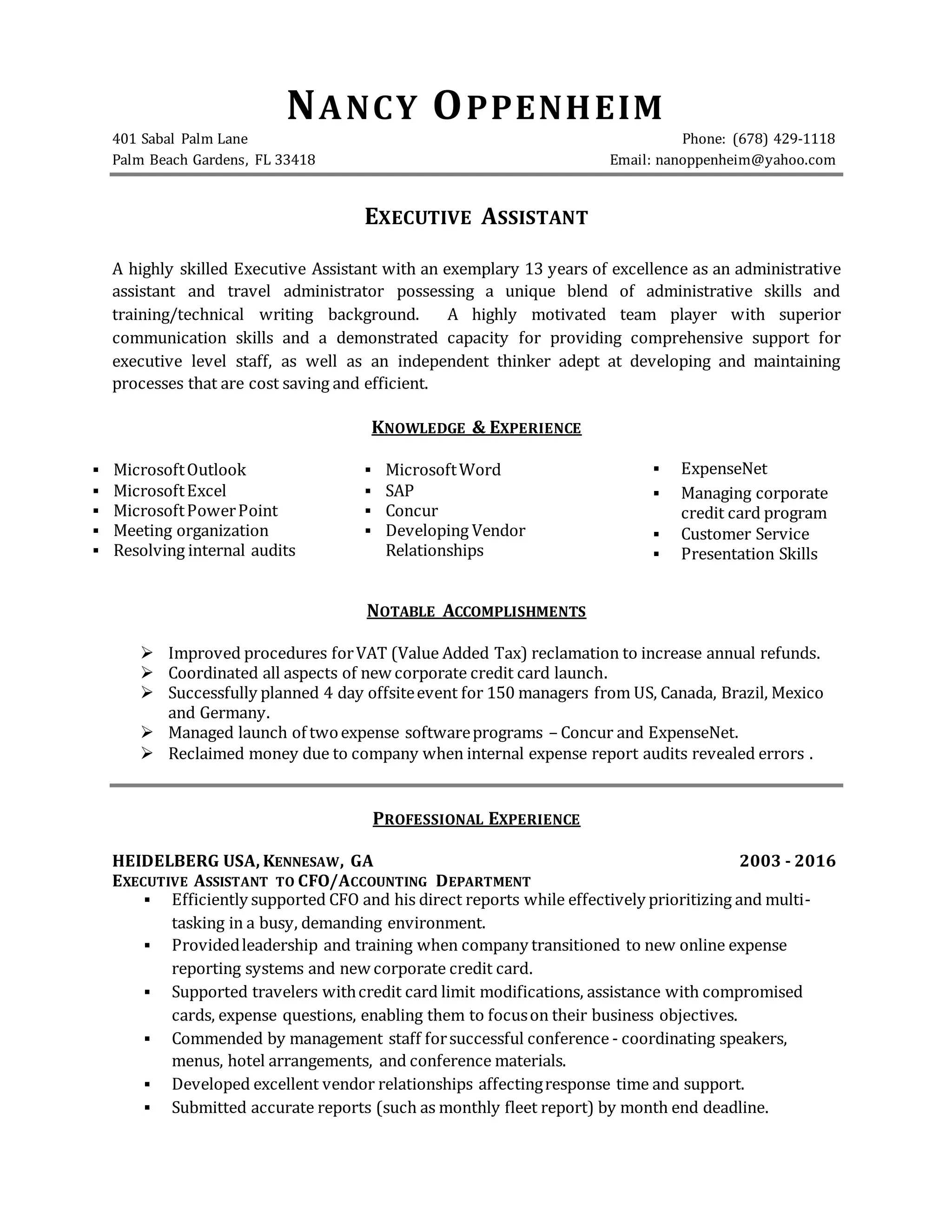 nancy resume july 2016 | DOCX | Resume Writing and Advice | Job Search