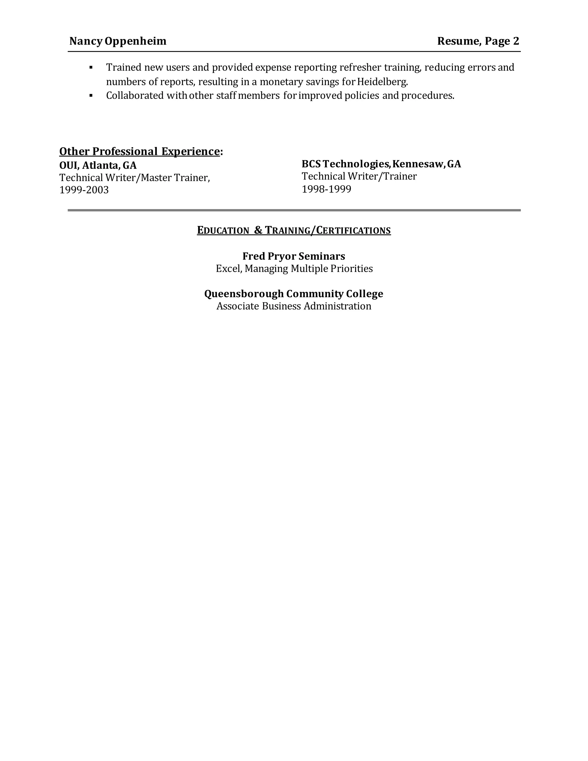 nancy resume july 2016 | DOCX | Resume Writing and Advice | Job Search