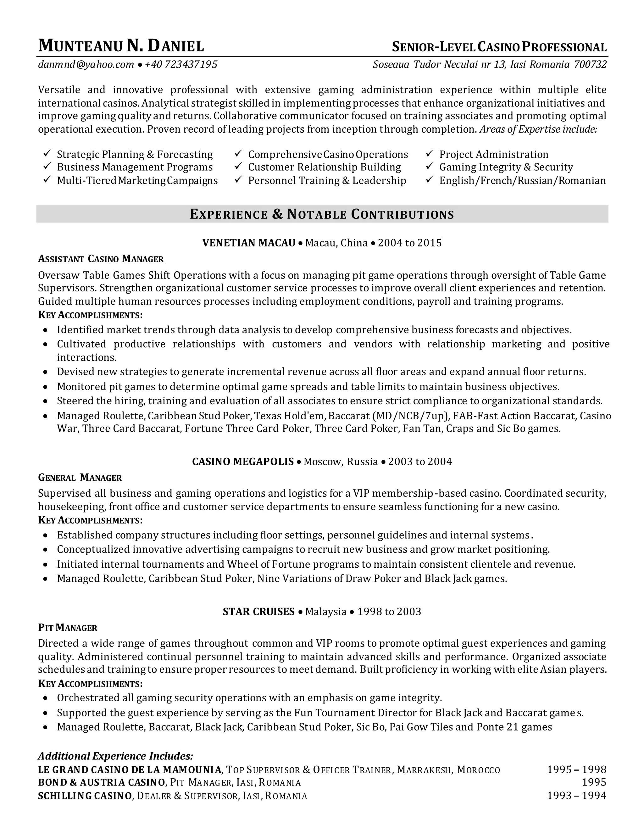 Daniel Munteanu Resume | PDF