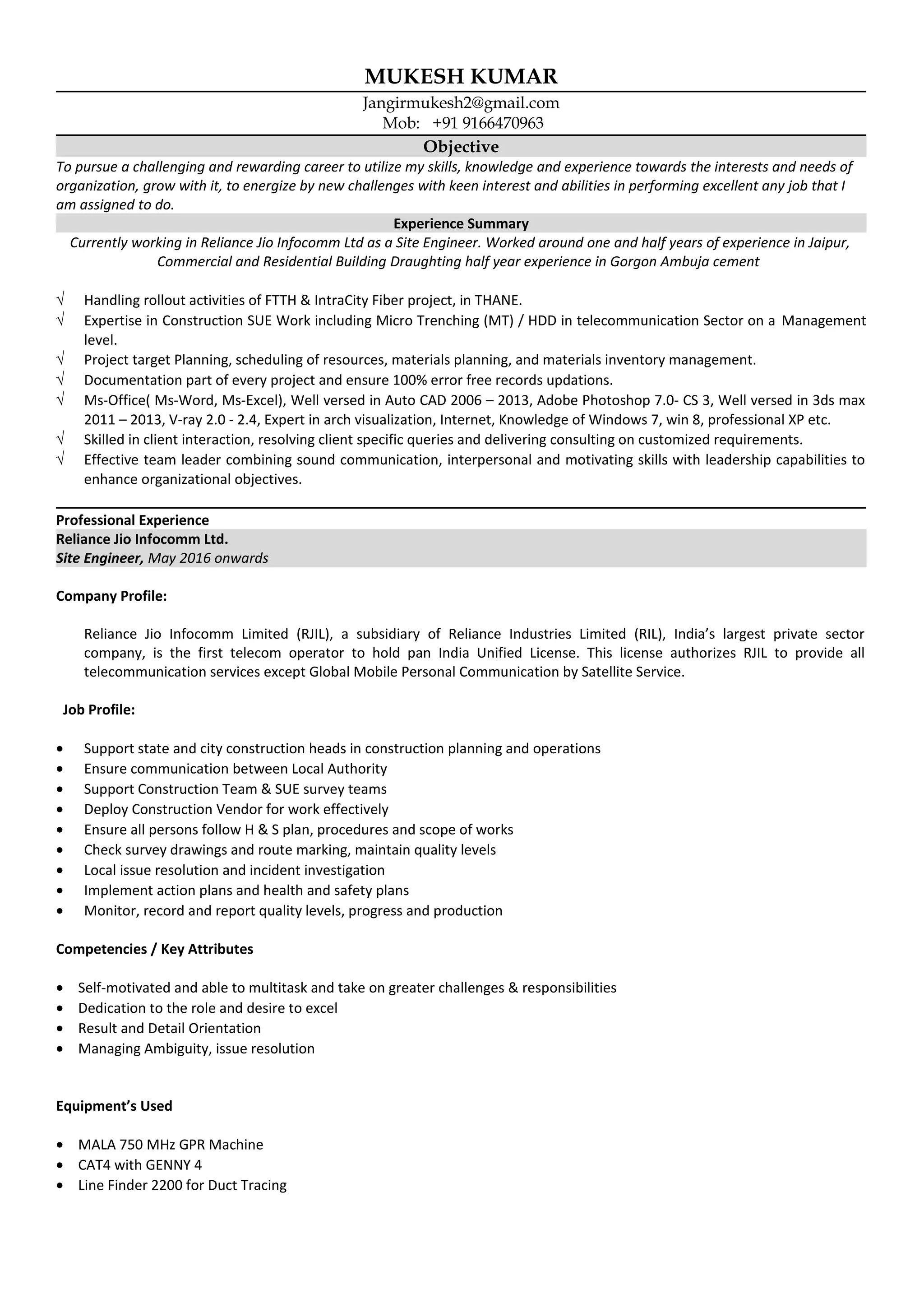 Mukesh Kumar_CV-3 | PDF