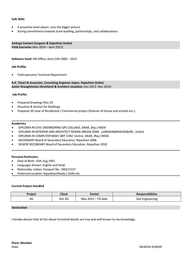 Mukesh Kumar_CV-3 | PDF