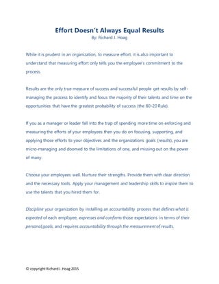 Articles Effort Doesn't Always Equal Results | PDF