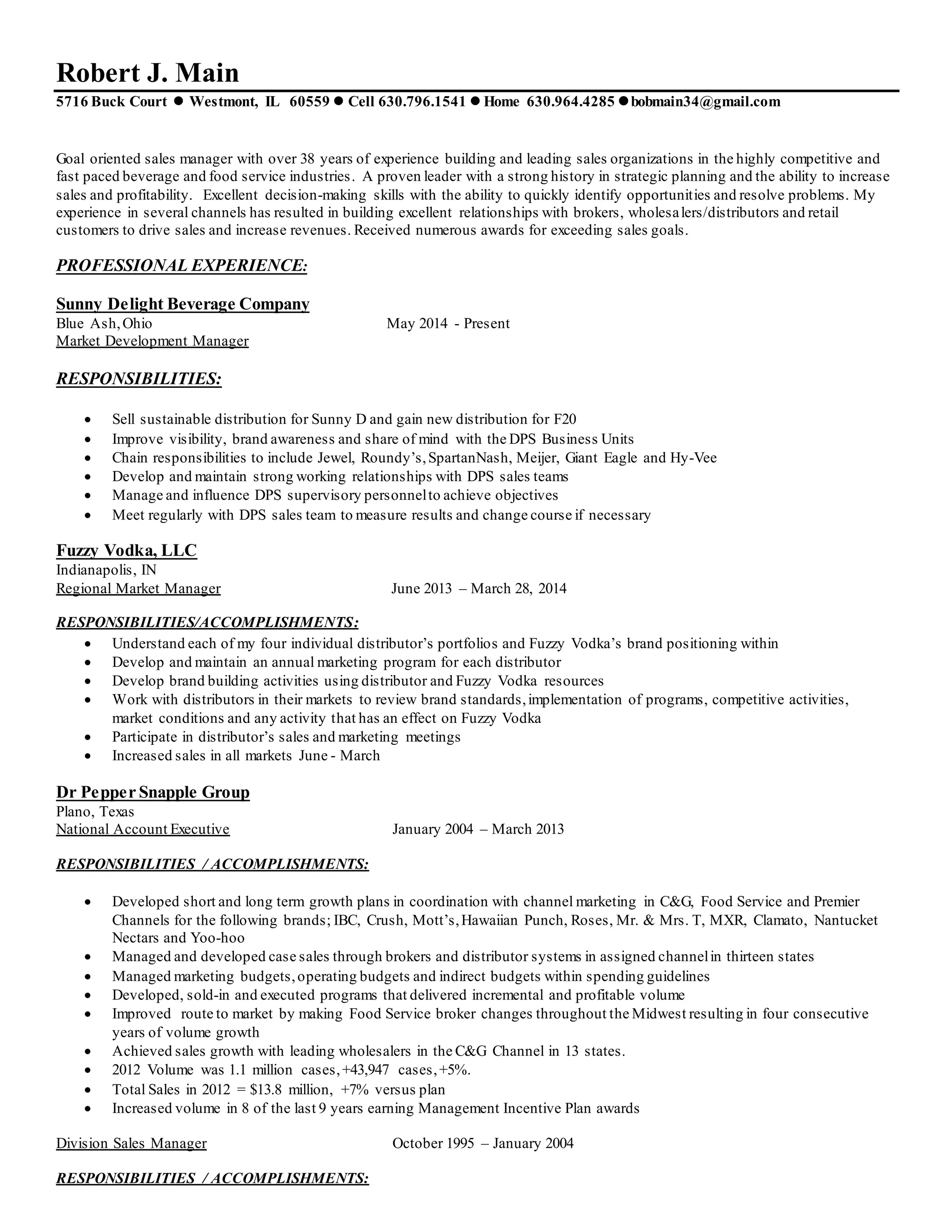 Robert Main Resume | DOCX