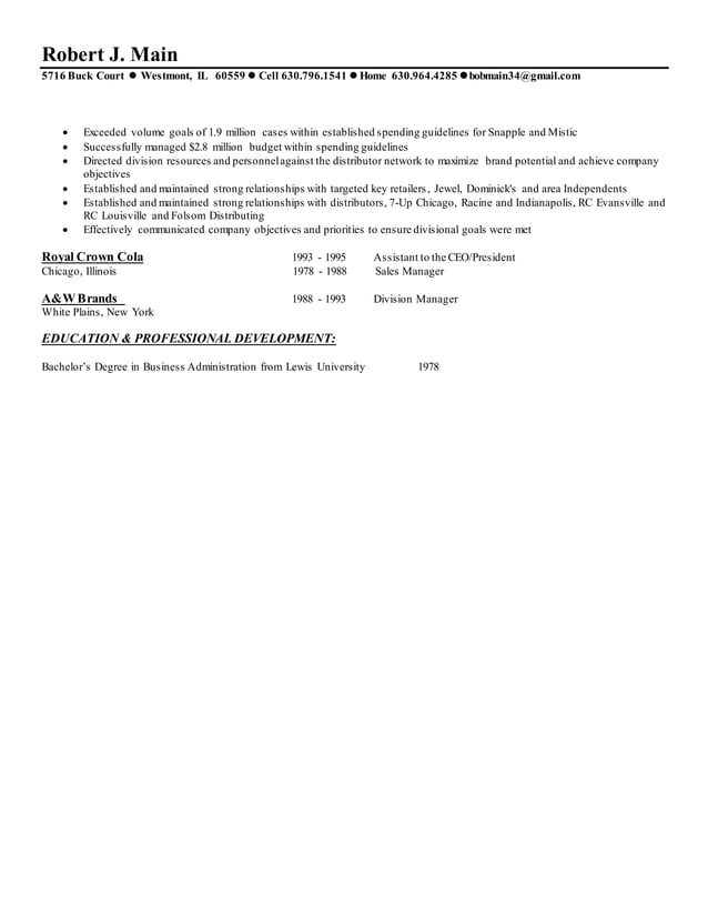 Robert Main Resume | DOCX