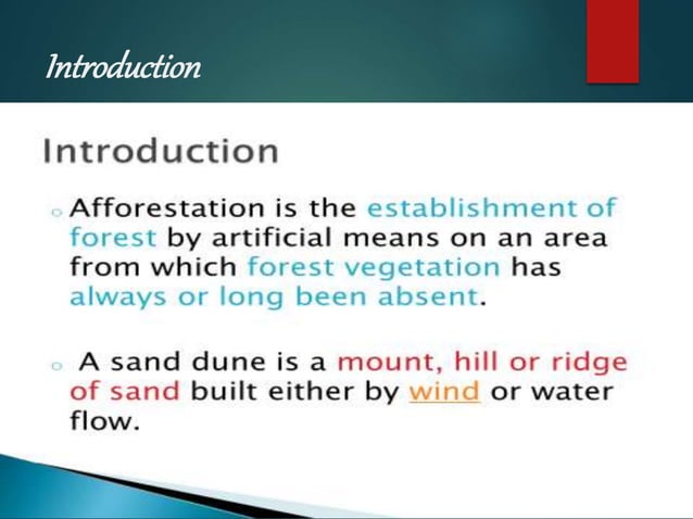 Afforestation on sandy areas | PPT