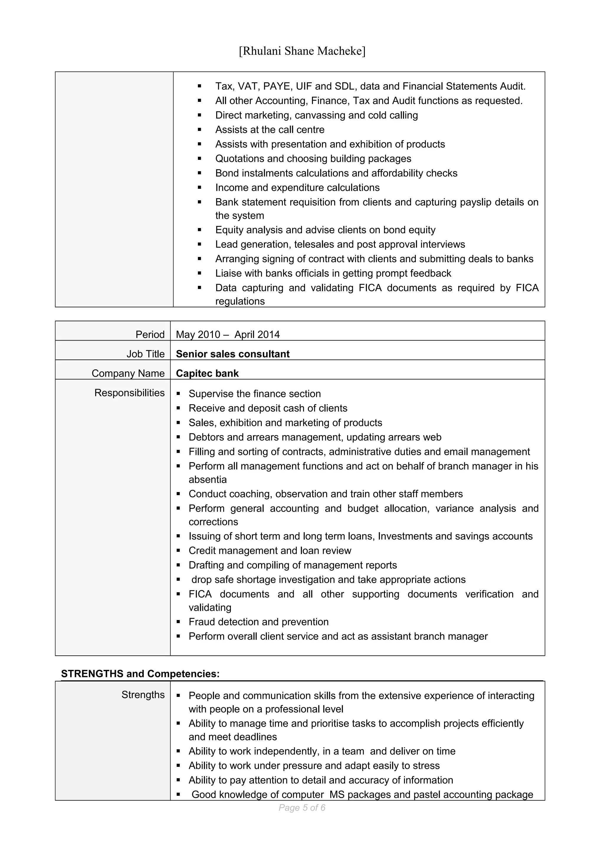 Rhulani Shane Macheke cv | DOC