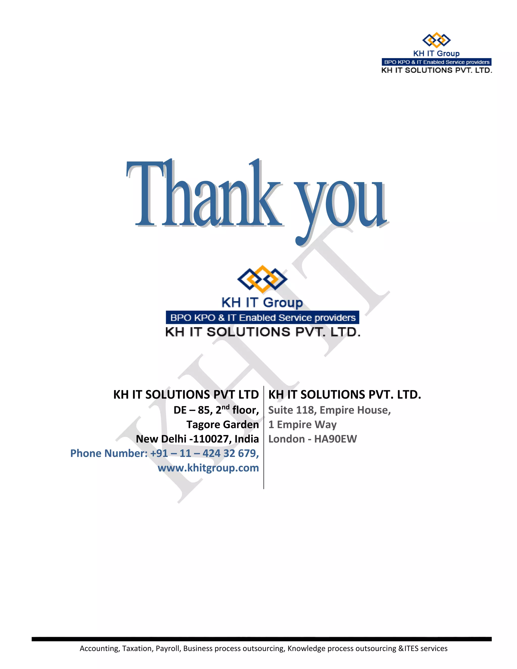 new company profile of KHIT | PDF | Business Accounting & Finance | Business