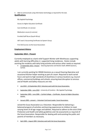 Lee-Ann Kerr CV Jan 2016 | PDF