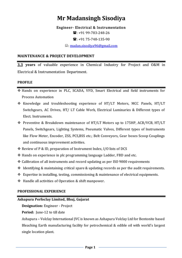 electrical&inst engineer | PDF